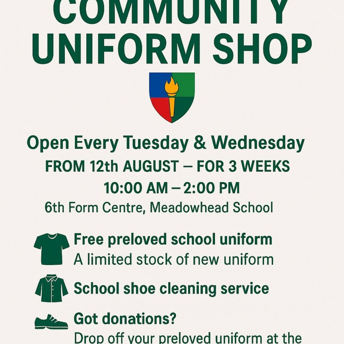 Community Uniform Shop - Meadowhead School